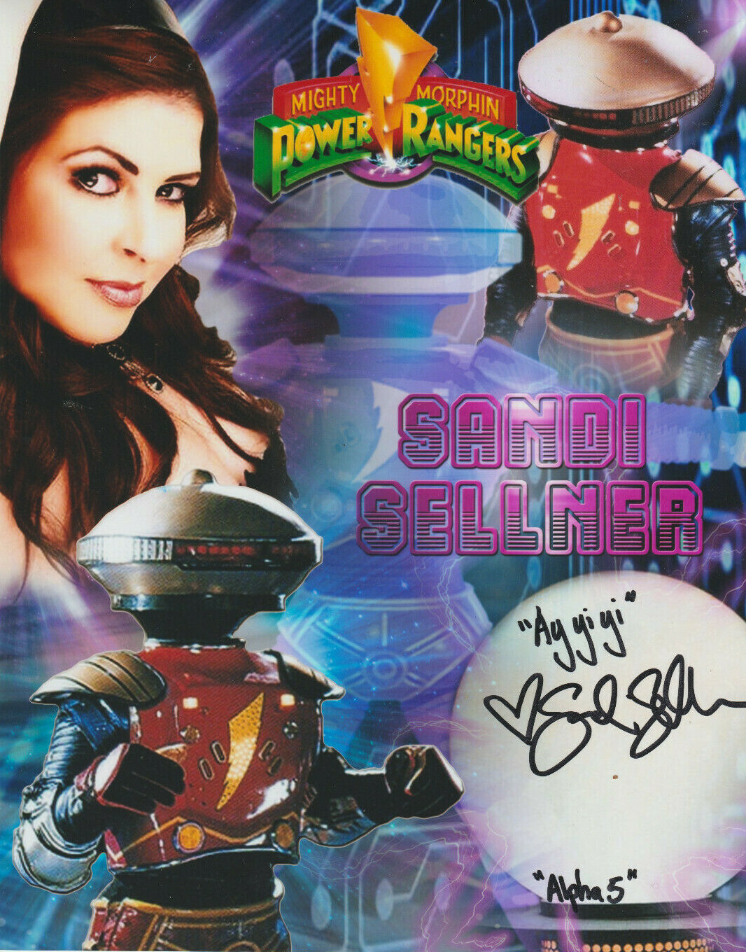 SANDI SELLNER ALPHA FIVE SIGNED 8X10 COLOR PHOTO POWER RANGERS ...