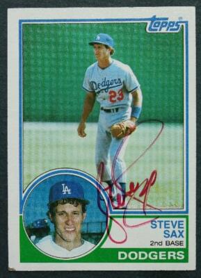 Los Angeles Dodgers Star Steve Sax signed / autographed 1983 Topps card ...