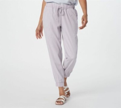 Side Stitch Petite Rounded Pocket Jogger Pants-Misty Dawn-Petite Large ...