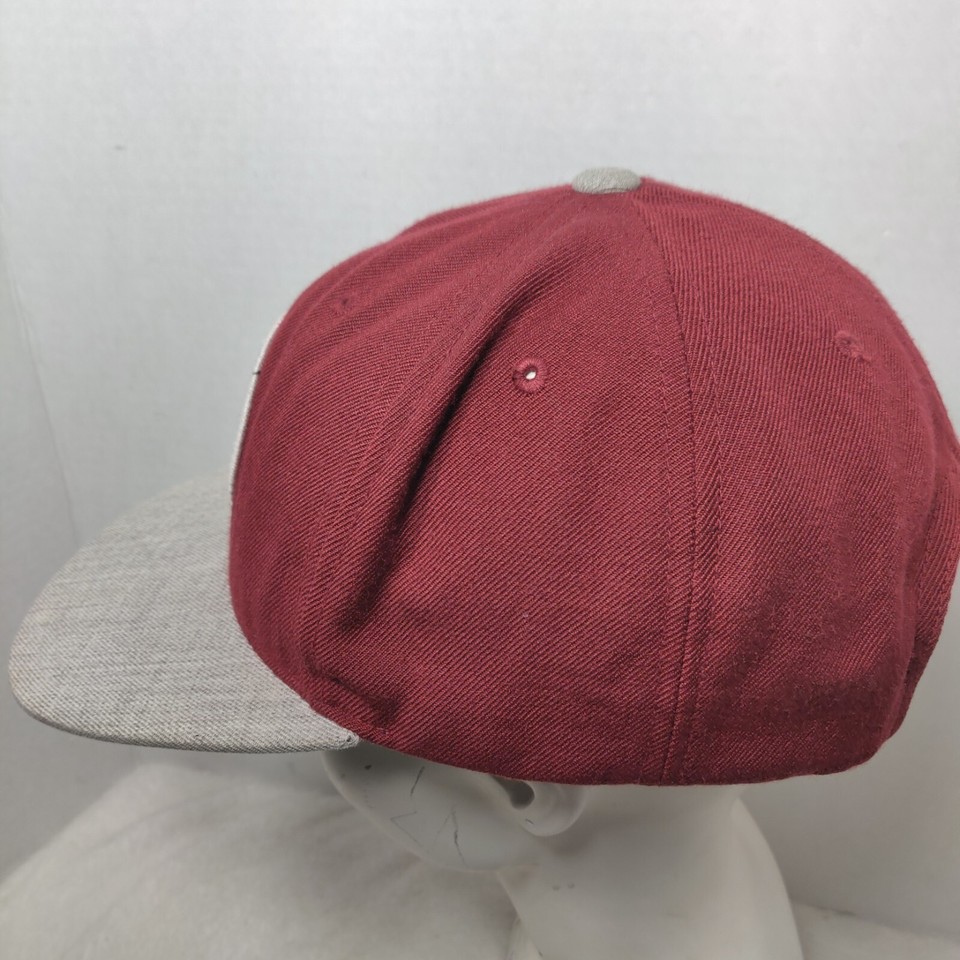 Brixton MFG Company Snapback hat GREY MAROON | eBay
