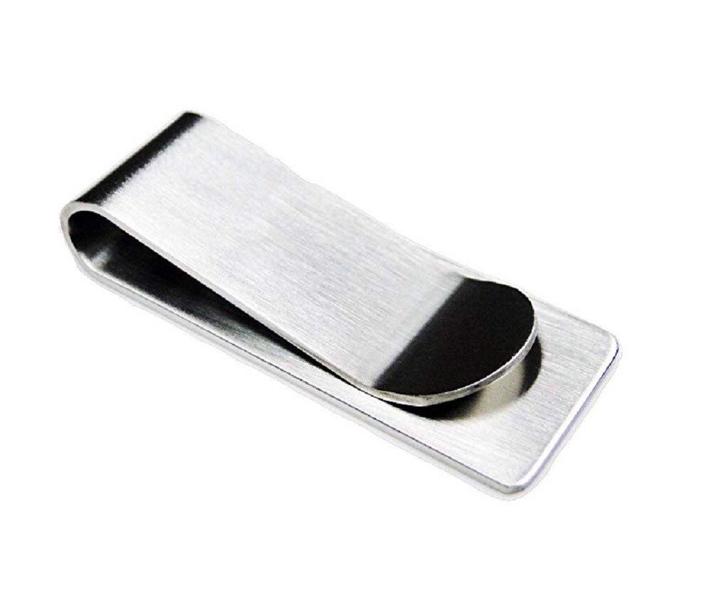Stainless Steel Money Clip Silver Metal Square Face Engravable Pocket ...