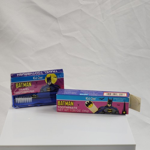 Vtg Batman Travel Toothbrush & Toothpaste 1991 Kids Care DC Comics ...