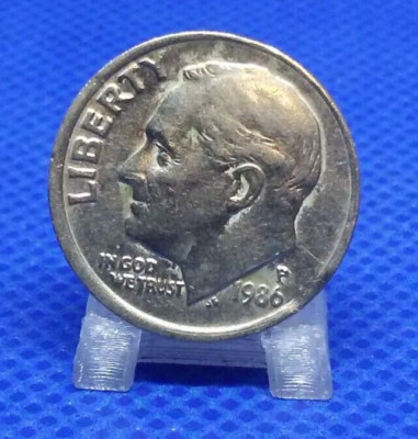 Roosevelt Dime 1986-P misaligned dies with clip | eBay