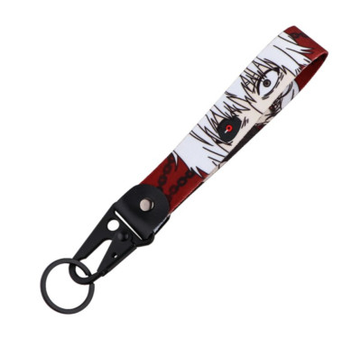 Tokyo Ghoul Anime Ken Kaneki Lanyard Wrist Strap Hook Key Tag Keychain ...