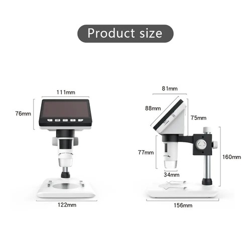 Electron Microscope HD 4.3 Inch Industrial Digital Magnifier 1000x ...