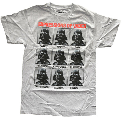 Star Wars Darth Vader Expressions Grey Heather Men's Graphic T-Shirt ...