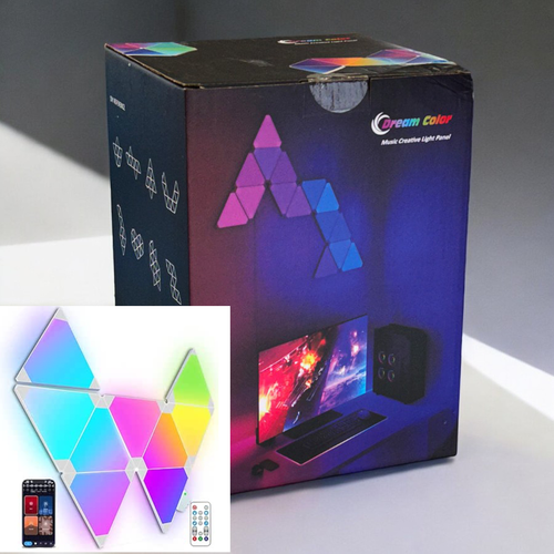 12-pack Smart Triangle LED Lights for Gaming, RGB Wall Lights, Music ...