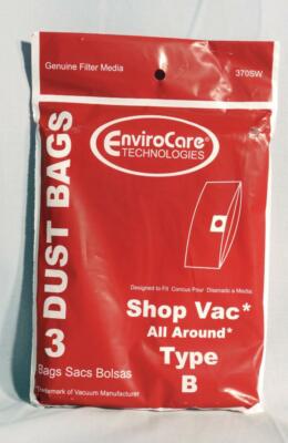 Shop Vac Type B 90668 Bags 2 - 2 1/2 Gallon 9066800 3 pk FAST SHIP | eBay