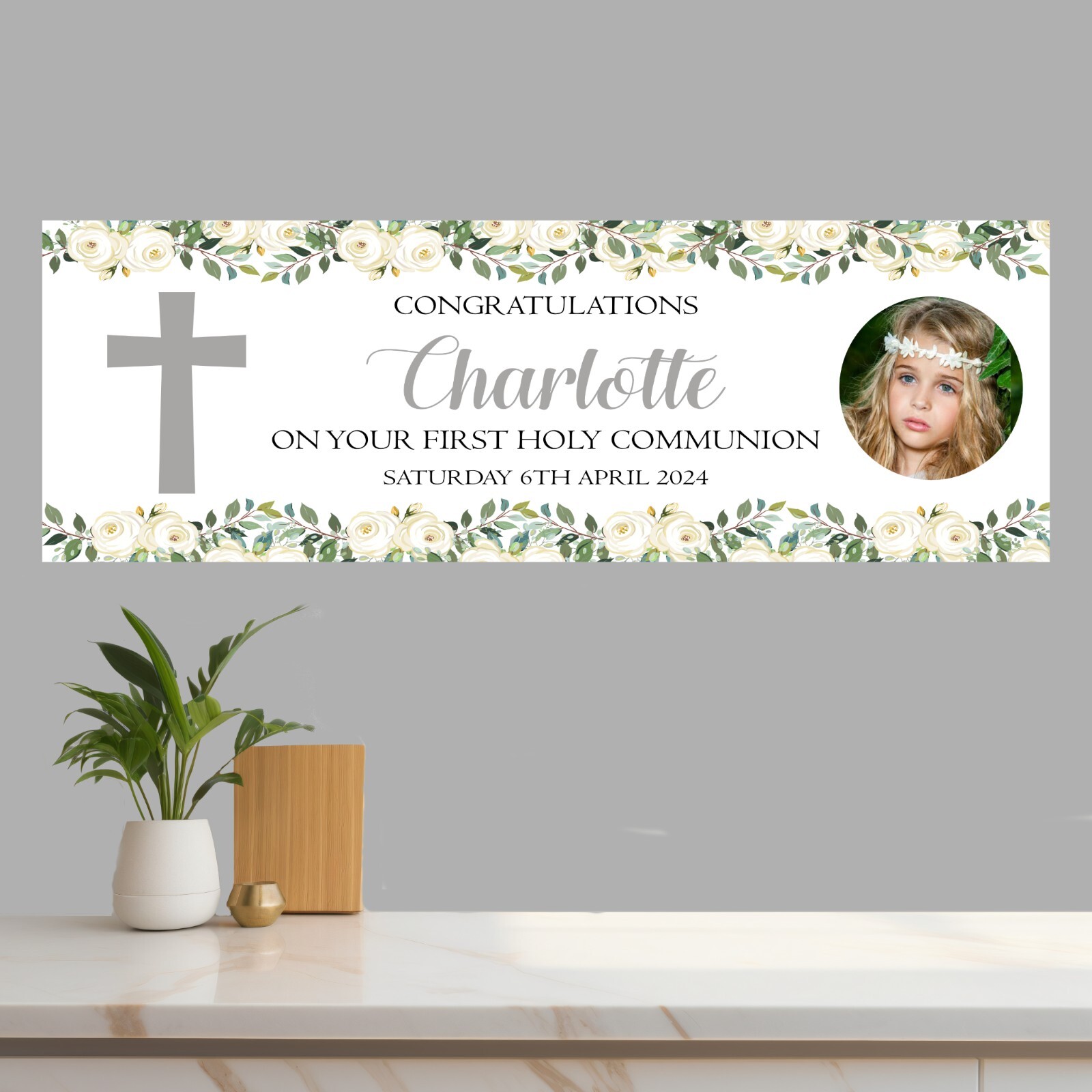 Personalised First Holy Communion Party Banner Baptism Confirmation ...