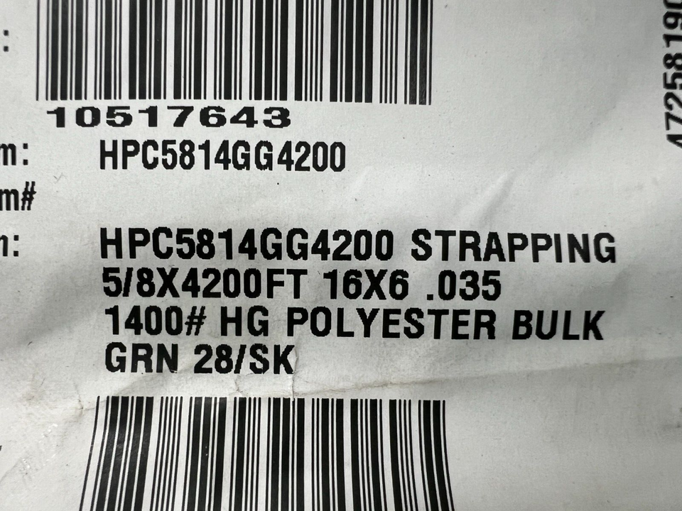 👀 NEW POLYCHEM GREEN HAND GRADE SMOOTH POLYESTER STRAPPING 16"x6" 4200 ...