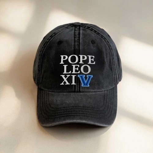 Embroidered Pope Leo XIV Pigment Dyed Hat, Catholic Baseball Vintage ...