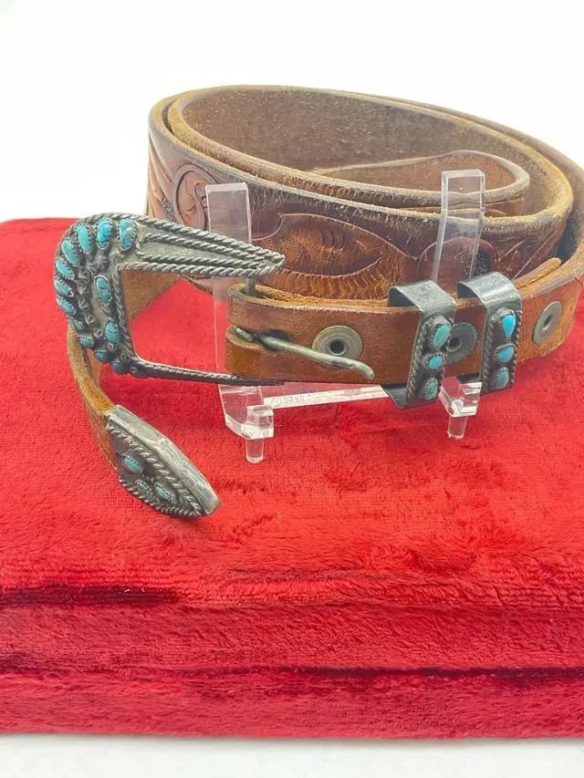 VTG ROBERT EUSTANCE RANGER SET BELT BUCKLE ZUNI NATIVE AMERICAN ...
