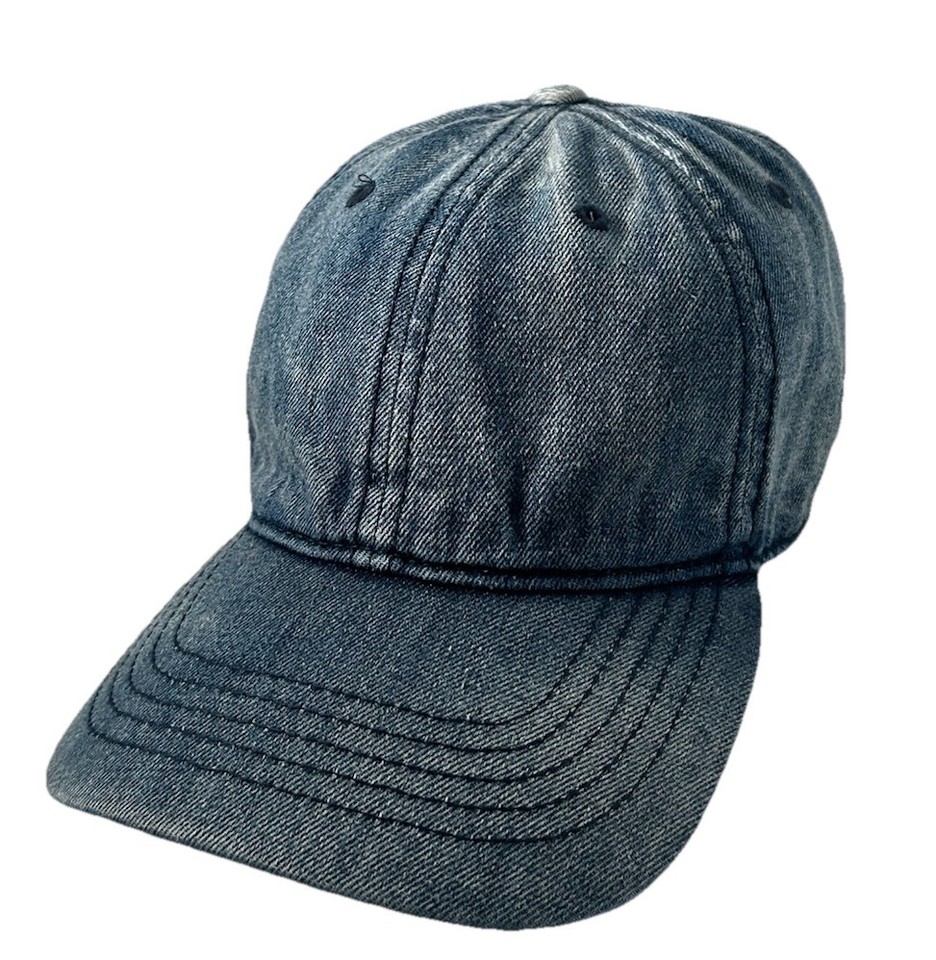 Unbranded Denim Strap Back Hat Cap Blue No Logo Leather Strap | eBay