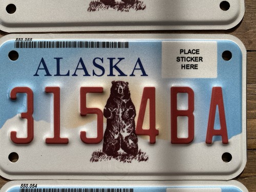 2020 Alaska motorcycle license plates three items, Standing Bear | eBay