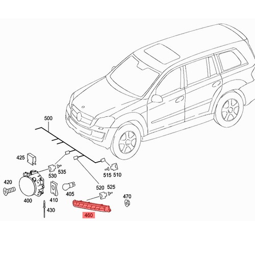 Front Right Daytime Run Lamp Fog Light Fit For 10-16 Mercedes X164 ...