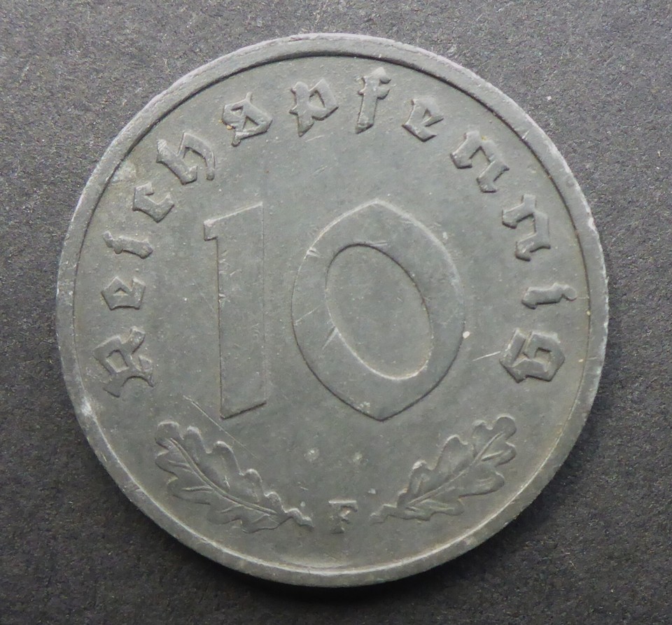 GERMANY WW II 1944 N.A.Z.I. ERA 10 PENN ZINC COIN CAN.SHIP $1.99 | eBay