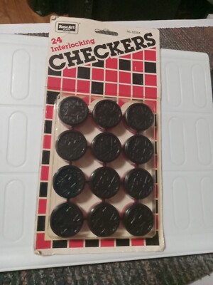 VTG Rose Art Black & Red Interlocking Checkers Complete Set NOS NIP ...