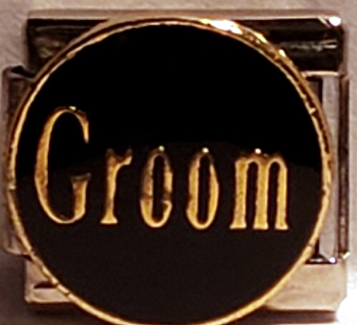 Round Groom on Black 9mm Italian Charm Stainless Steel BlinQ | eBay