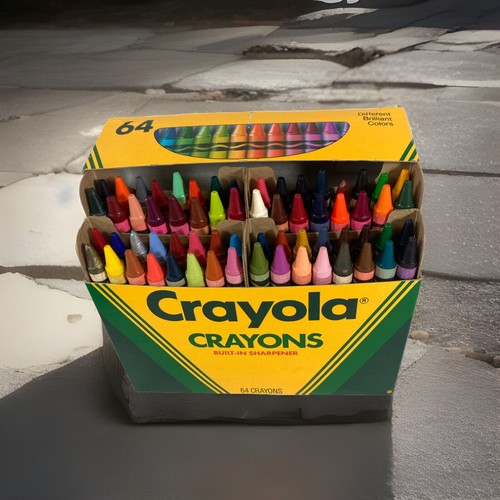Crayola Crayons 64 with Sharpener Rare Indian Red Retired Mostly Unused ...