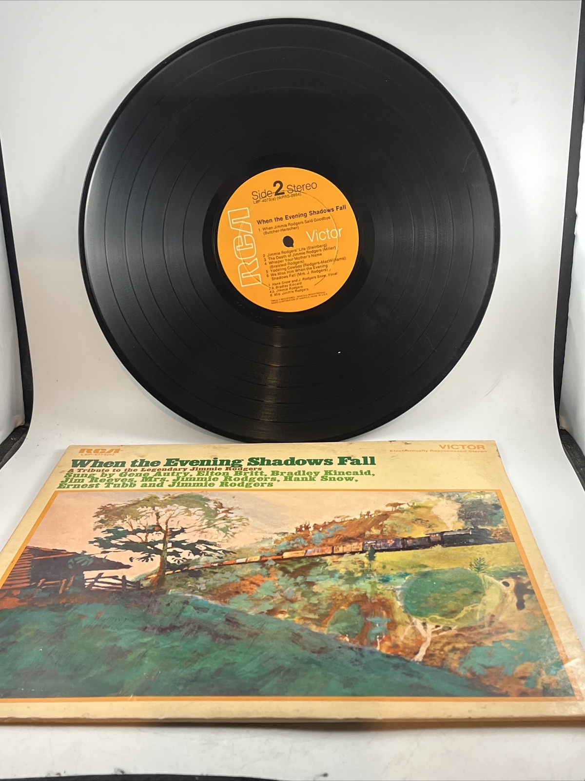 Record vinyl 33 RPM album in cover sleeve vtg Lp Tribute Jimmie Rodgers ...