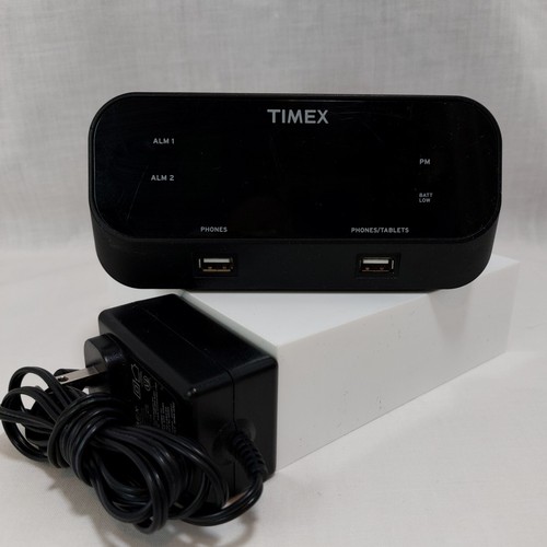 TIMEX T129 RediSet Dual Alarm Clock with Dual USB and Power Supply | eBay