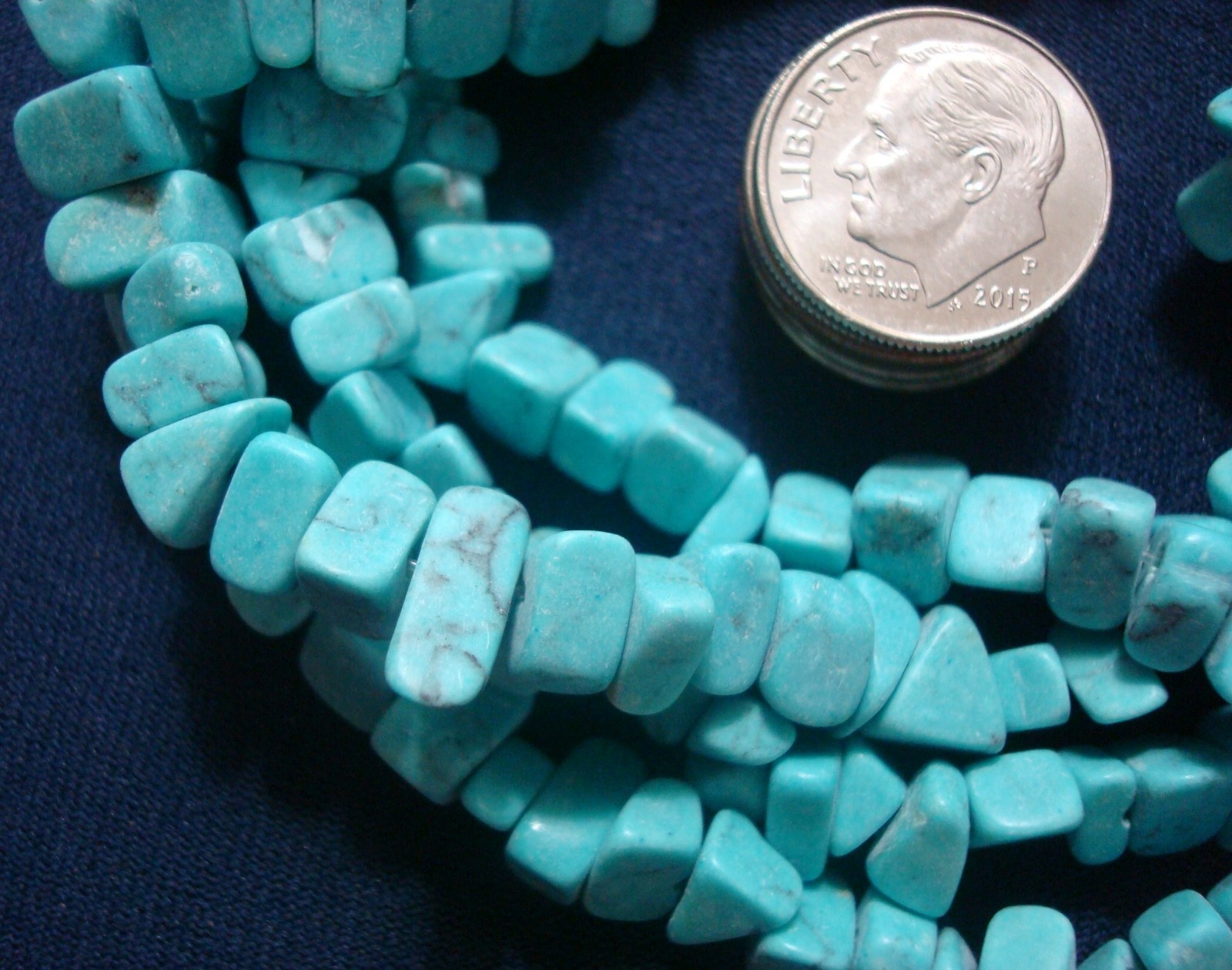 34 in reconstituted stabilized chalk Turquoise chip beads with matrix ...