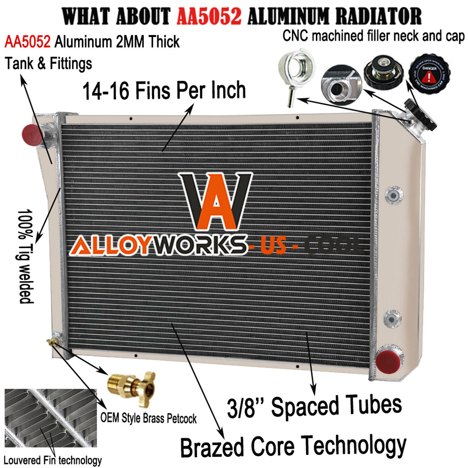 4 Row Aluminum Radiator For 1973-1974 Chevy Nova/Buick Apollo/Pontiac ...