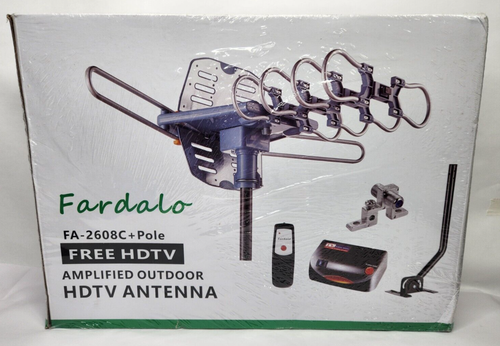 FA-2608C+Pole+60FT RG6 Amplified Outdoor HDTV Antenna | eBay