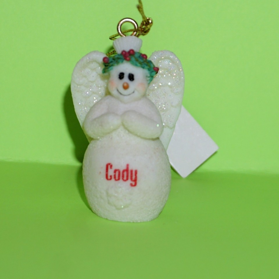 Snowman Angel Christmas Ornament Snowangel Sparkle Ganz Pre-Printed ...