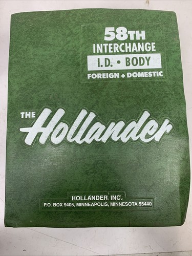The Hollander 58th ID/Body Foreign/Domestic Interchange Manual 1992 | eBay