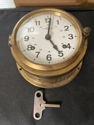 Vintage WEMPE Chronometerwerke Hamburg Germany nautical marine brass ...