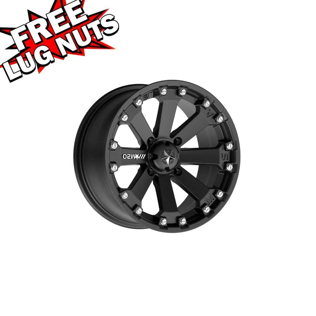 14 inch 14x7 MSA Offroad M20 KORE SATIN BLACK wheels rims 4x5.39 4x137 ...
