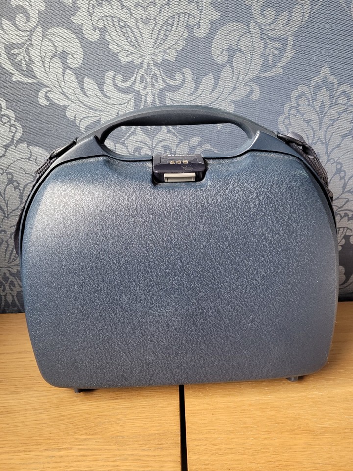 Samsonite Vanity Case Hard Shell Blue Beauty Makeup Travel Combination ...