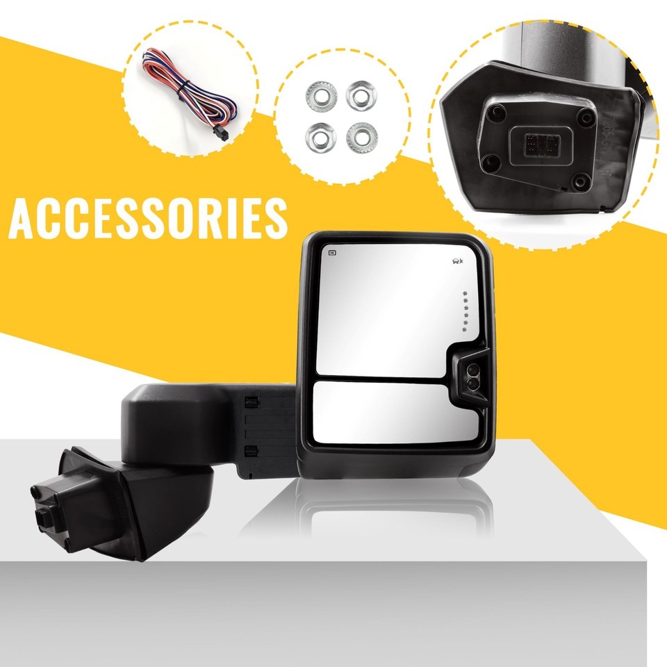 Smoked Towing Mirrors Switchback Heated BSM for 2019-2025 Chevy ...