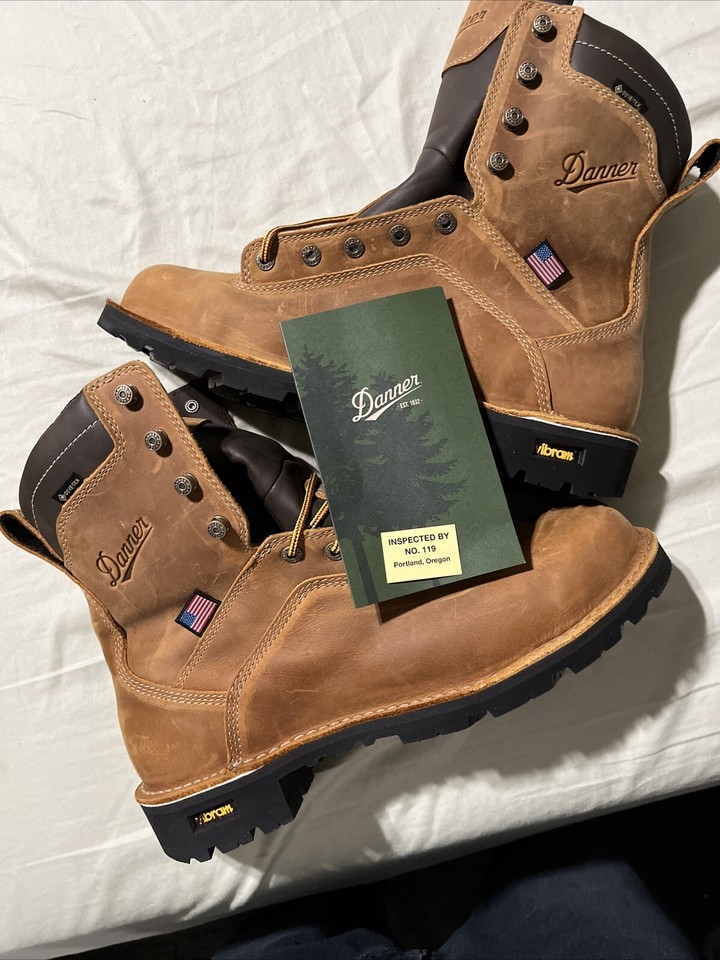 NEW Danner Quarry USA Distressed AT Mens Brown Leather Work Boots 17317 ...