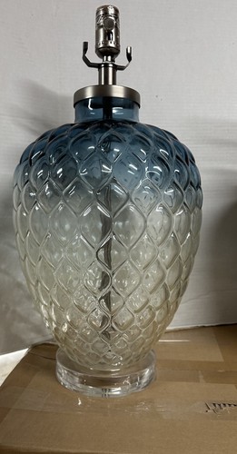 Pottery Barn Blue ombre Table Lamp base glass Lucinda | eBay
