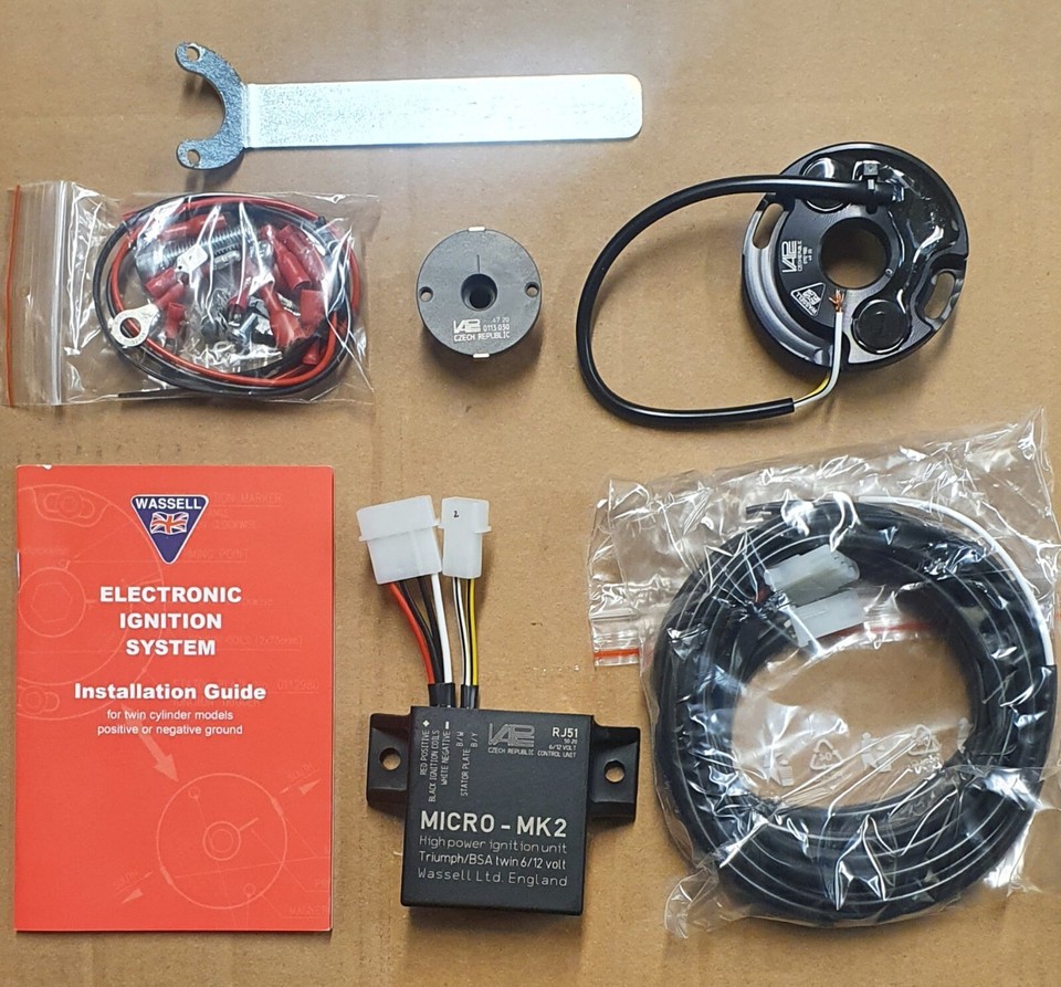 WASSELL MICRO MK2 ELECTRONIC IGNITION KIT TRIUMPH BSA 6V/12V SIDE ...