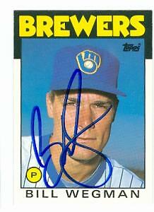 Bill Wegman autographed baseball card Milwaukee Brewers 1986 Topps ...