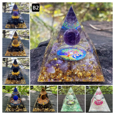 Crystal Stone Ornaments Pyramid Energy Healing Large Chakra Orgonite Decor Gifts | eBay Australia