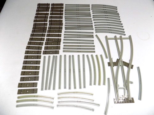 LEGO GRAY TRAIN TRACK LOT PLAIN RAIL STRAIGHT NO NOTCHES 3228 {WASHED ...