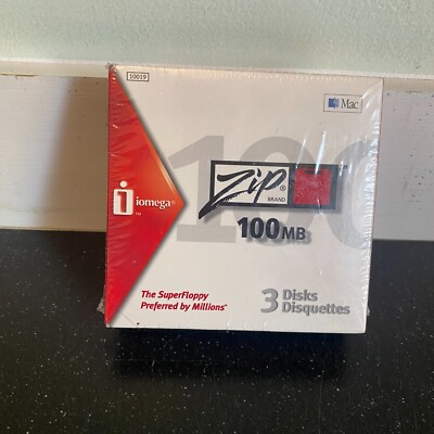 Zip Disks 100MB 3 Pack iomega Formatted for MAC 10019 NOS Sealed New | eBay