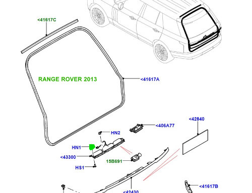 GENUINE LAND ROVER TAILGATE HANDLE NUT RANGE ROVER 13 ON SET OF 2 ...