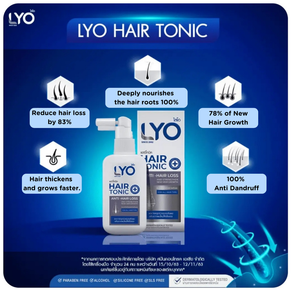 LYO Tonic Hair Growth Serum Natural Herbal Root Treatment Anti Hair ...
