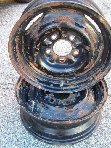 Vintage AMC Road Wheels 14x5" 4-1/2 Lug Pattern Steel | Black | 3.75 in ...