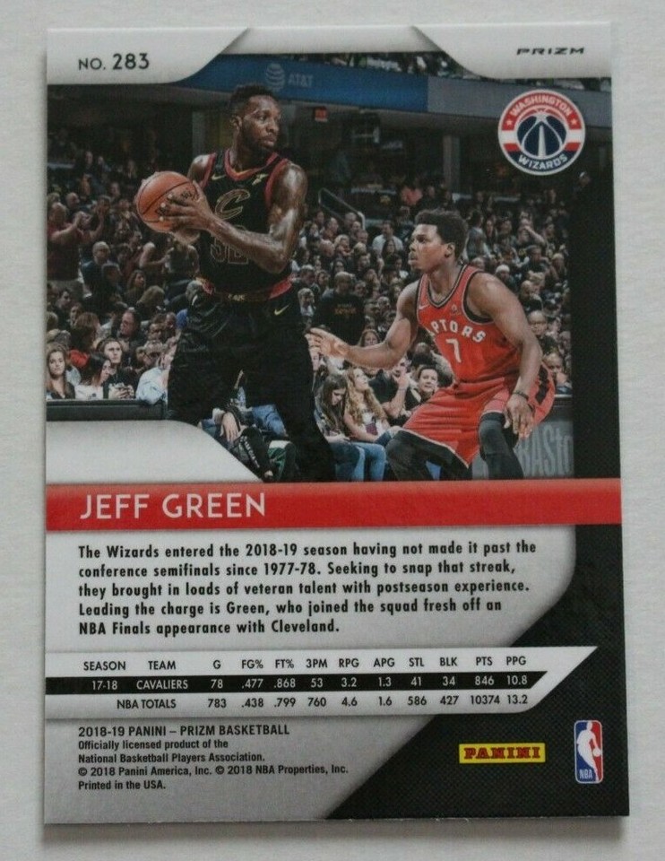2018-19 Prizm Green #283 Jeff Green Washington Wizards | eBay