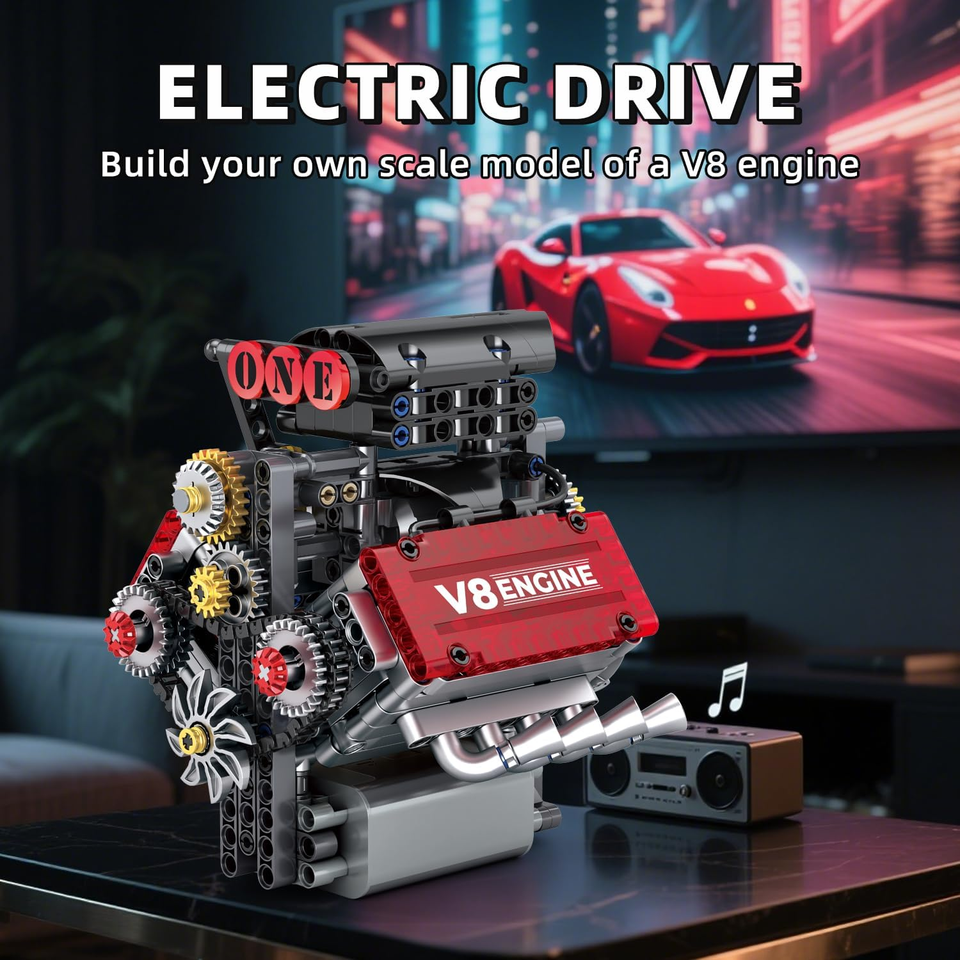 V8 Engine Building Set,V8 Engine Model Kit That Run,Build Your Own STEM ...