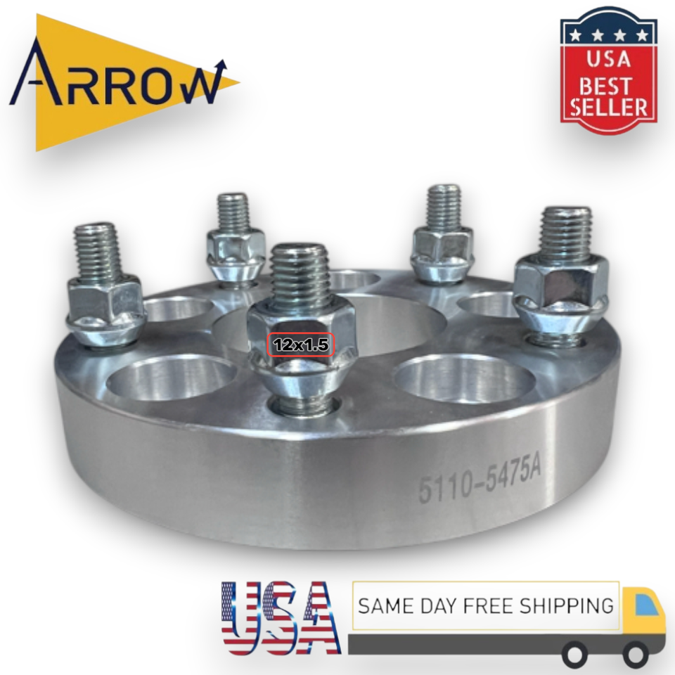 4PCS 1" THICK WHEEL SPACER ADAPTERS 5X110MM VEHICLE HUB PCD TO 5X4.75 ...