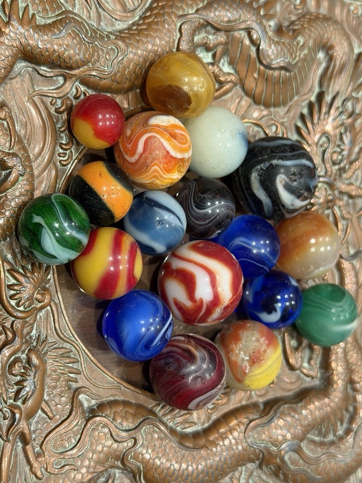 Acro Agate Christensen Slag Glass Marbles Vintage 18 Pieces | eBay