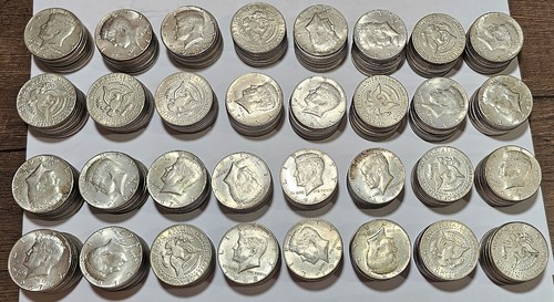 380 Total Coins: 1965-'69 40% Silver Kennedy Half Dollar Lot $160 Face ...