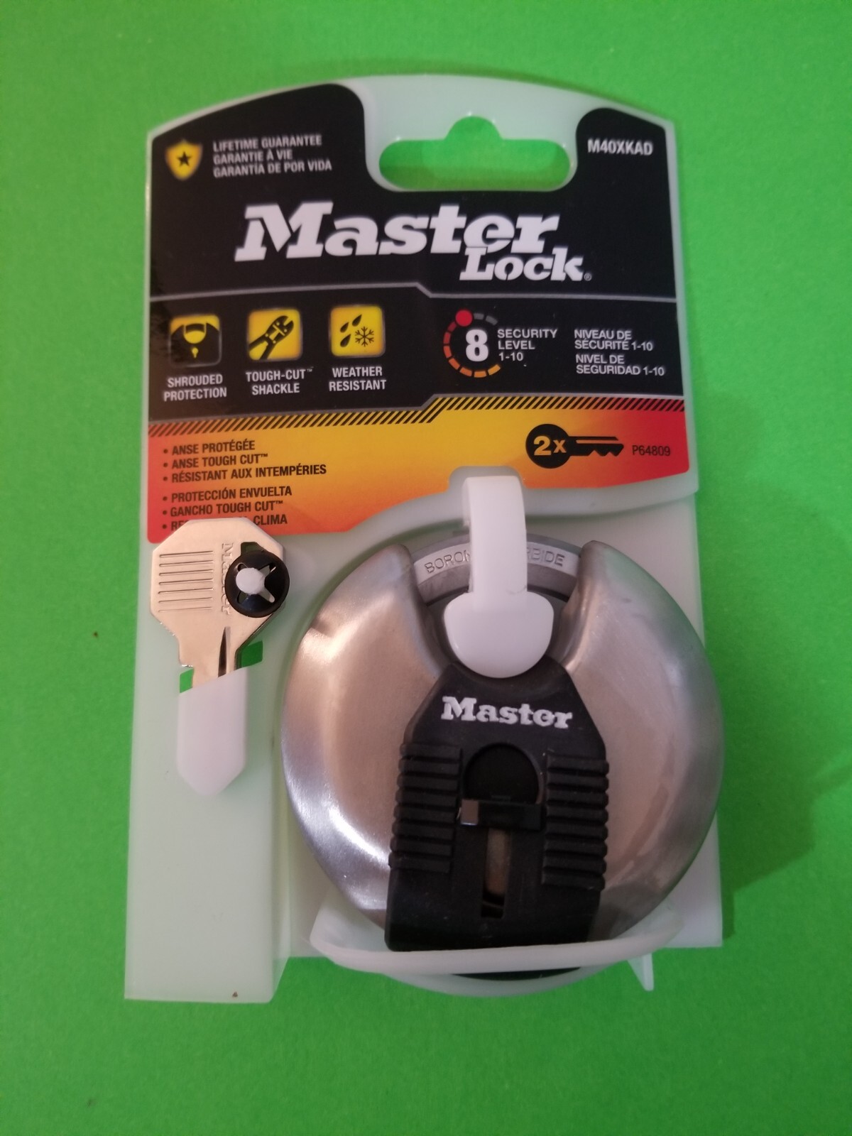 No2 Master Lock M40xkadccsen Magnum 2-3/4in Shrouded Disc Padlock for ...
